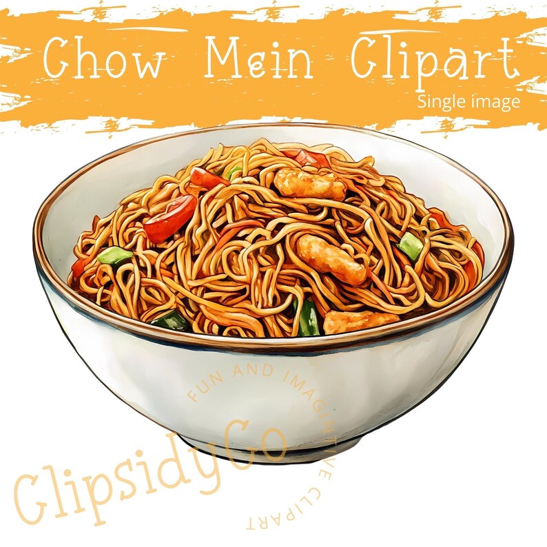 Chow Mein Clipart: Chinese Food Illustration (digital Download) - Etsy