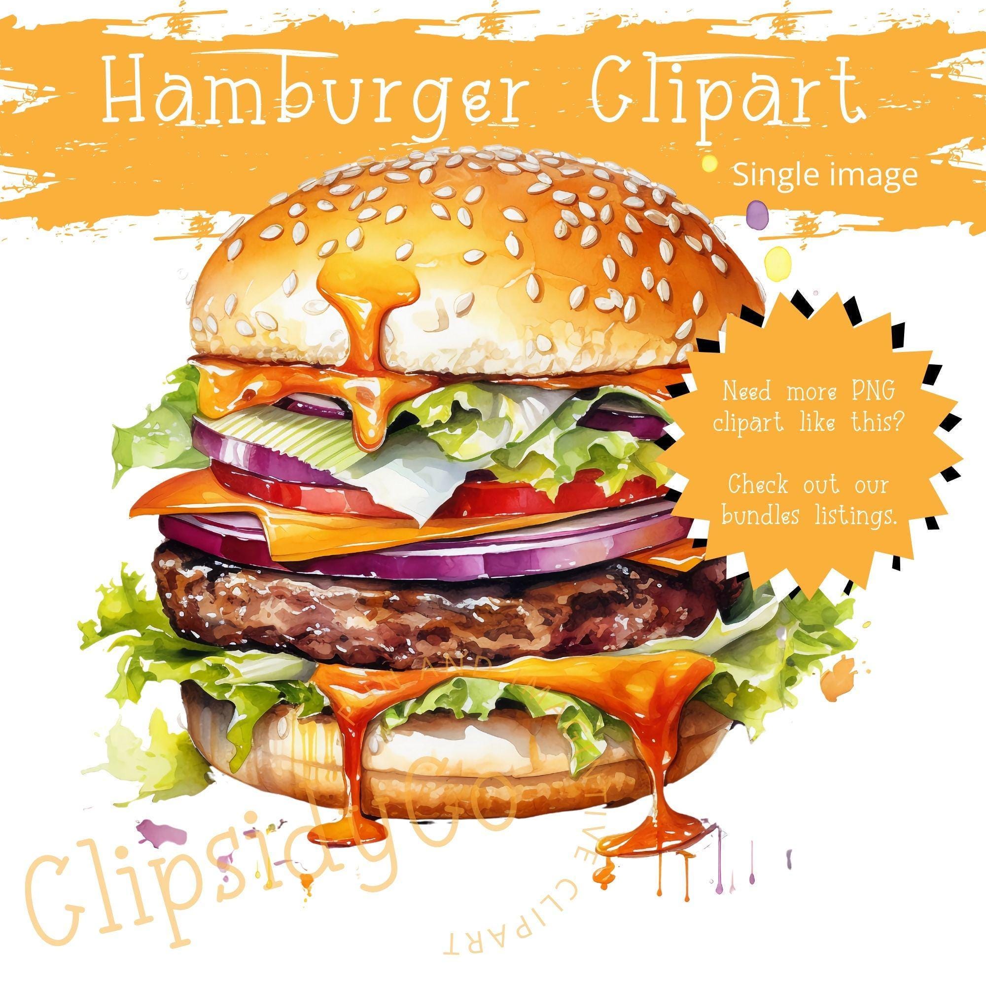 Hamburger Clipart | Food Illustration Transparent PNG | Sublimation ...