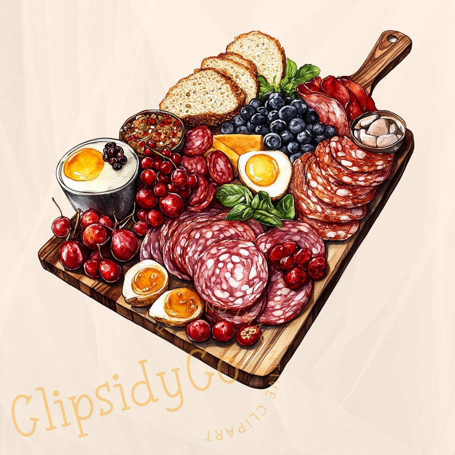 Charcuterie Board Clipart Food Illustration Clipart Party Grazing Table ...