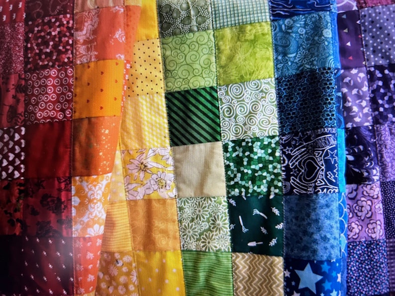 Rainbow Quilt - Etsy