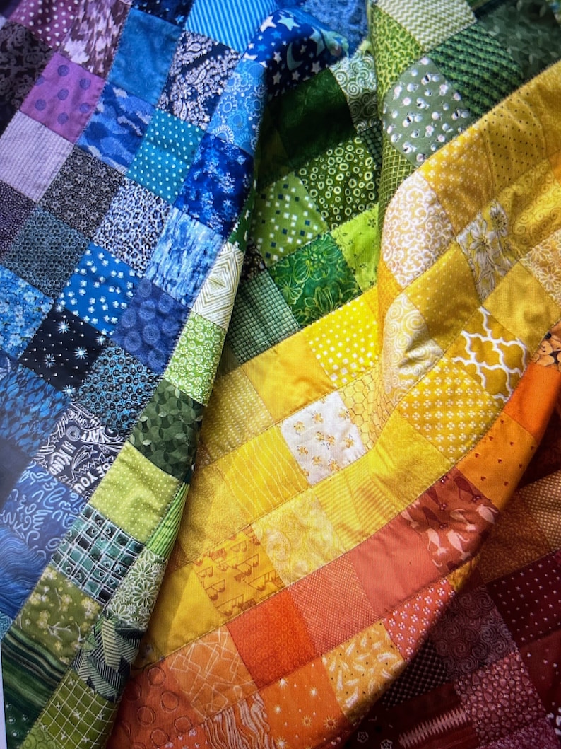 Rainbow Quilt - Etsy