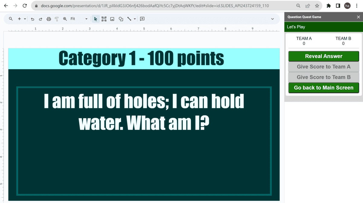 25 Kid Friendly Riddles Jeopardy Style Game - Customizable - Google ...