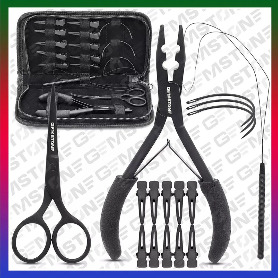 Professional Hair Extension Tool Kit Pliers, Loop, Scissor, Needles ...