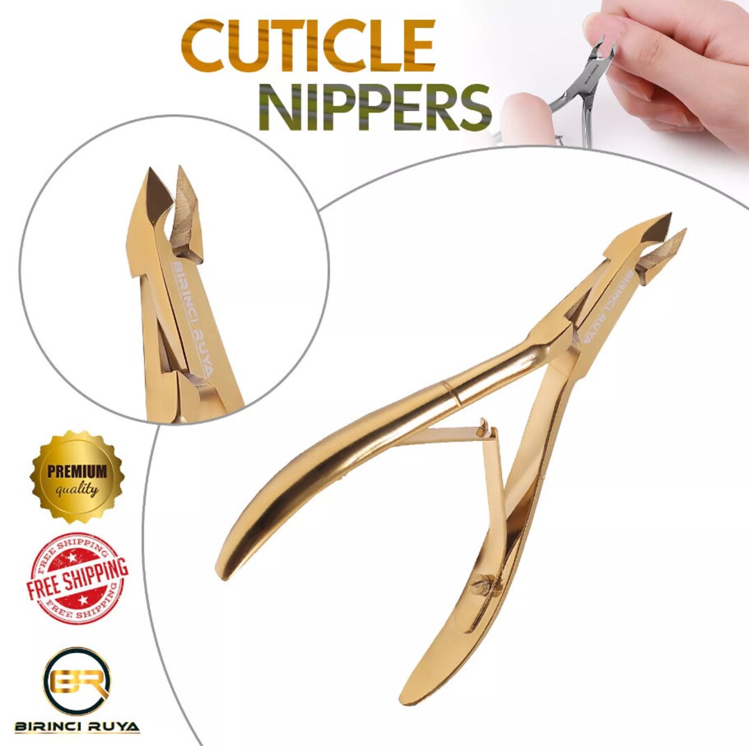 German Steel Cuticle Nipper - Gold, Curved Blade Trimmer - Etsy