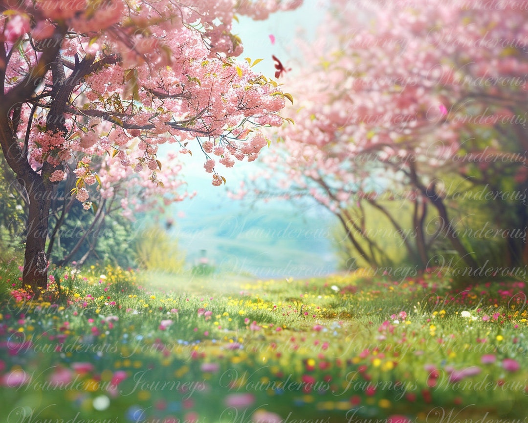 Spring Digital Backdrop, Easter Digital Background Photography, Summer ...