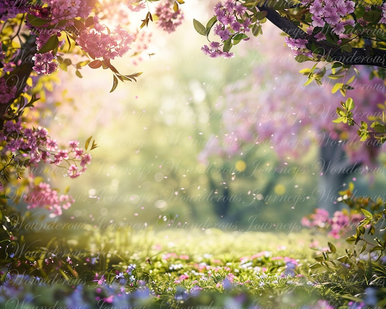 Spring Digital Backdrop, Easter Digital Background Photography, Summer ...
