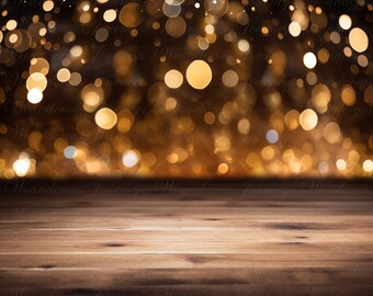 Bokeh Digital Background, Gold Bokeh Photography Backdrop, Photography ...