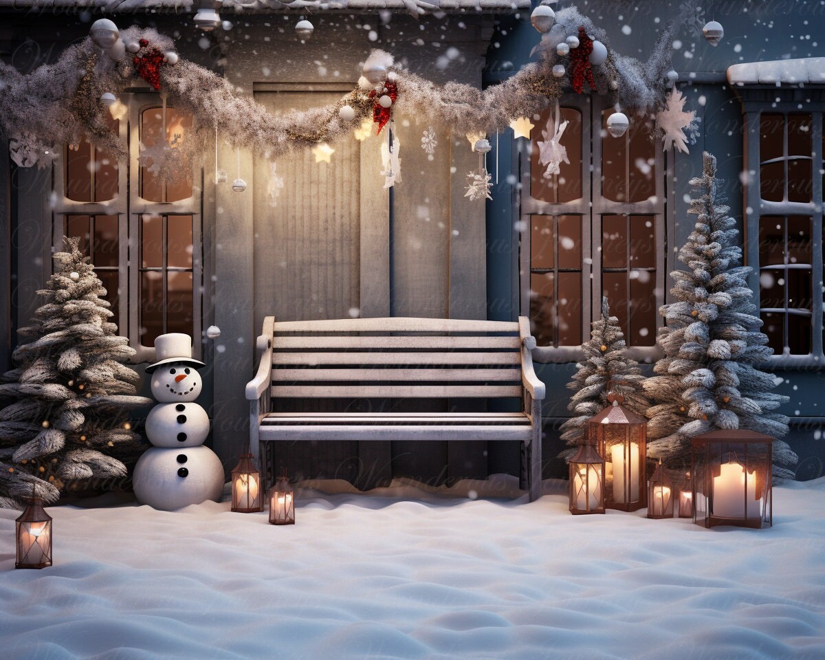 Christmas Backdrop, Winter Magic, Winter, Snowy Forest, Holiday Digital ...