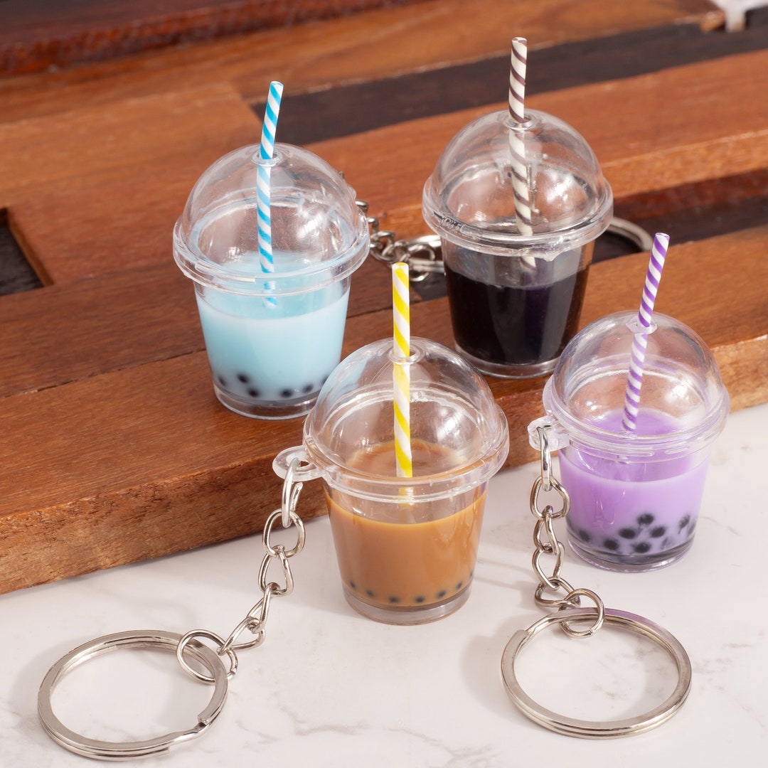 Kawaii Boba Tea Keychains, Boba Milk Tea Keychain, Bubble Tea Drink ...