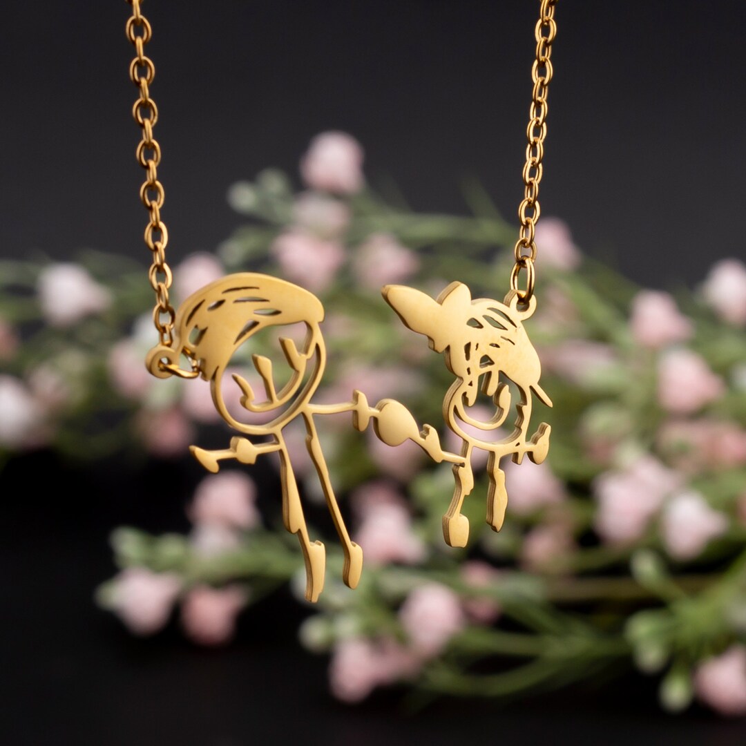 Children's Painting Necklace, Custom Children Artwork Necklace,custom Drawing Necklace,kids ...