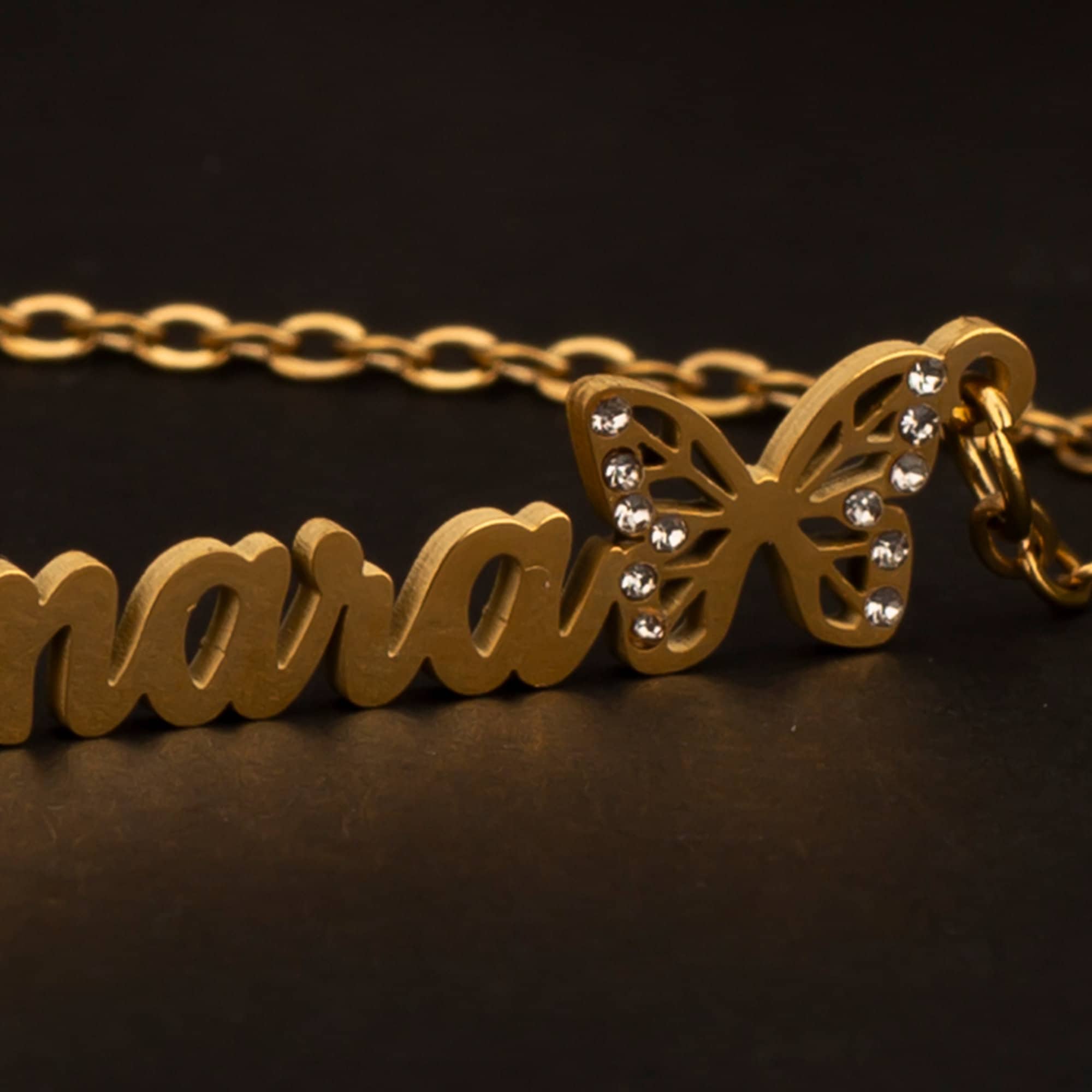 Custom Butterfly Name Necklace,dainty Name Necklaces With Butterfly ...