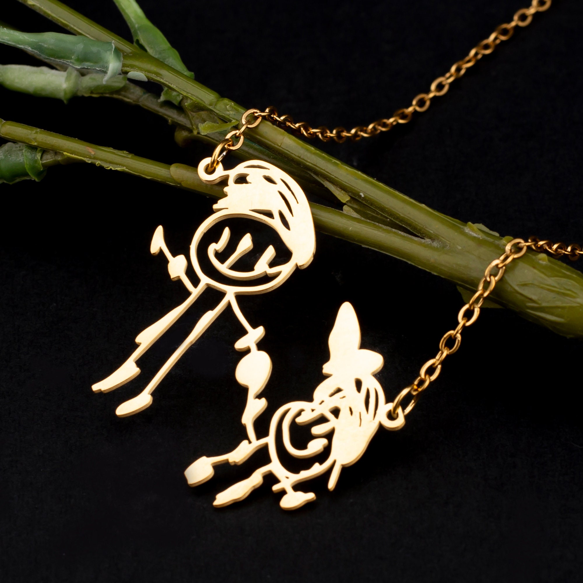 Children's Painting Necklace, Custom Children Artwork Necklace,custom Drawing Necklace,kids ...