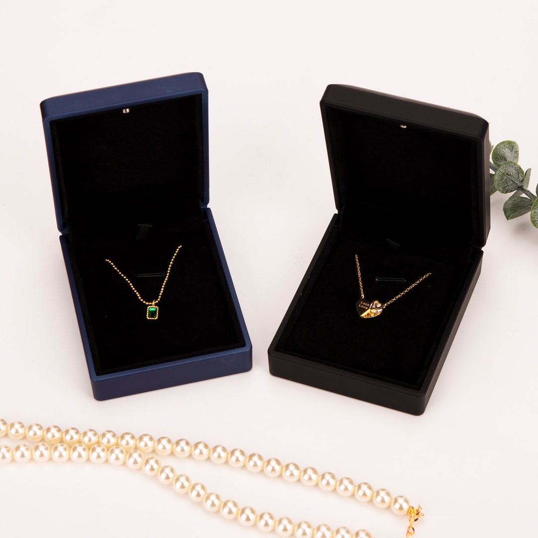 LED Light Jewelry Box Personalized Simple Luxury Necklace - Etsy