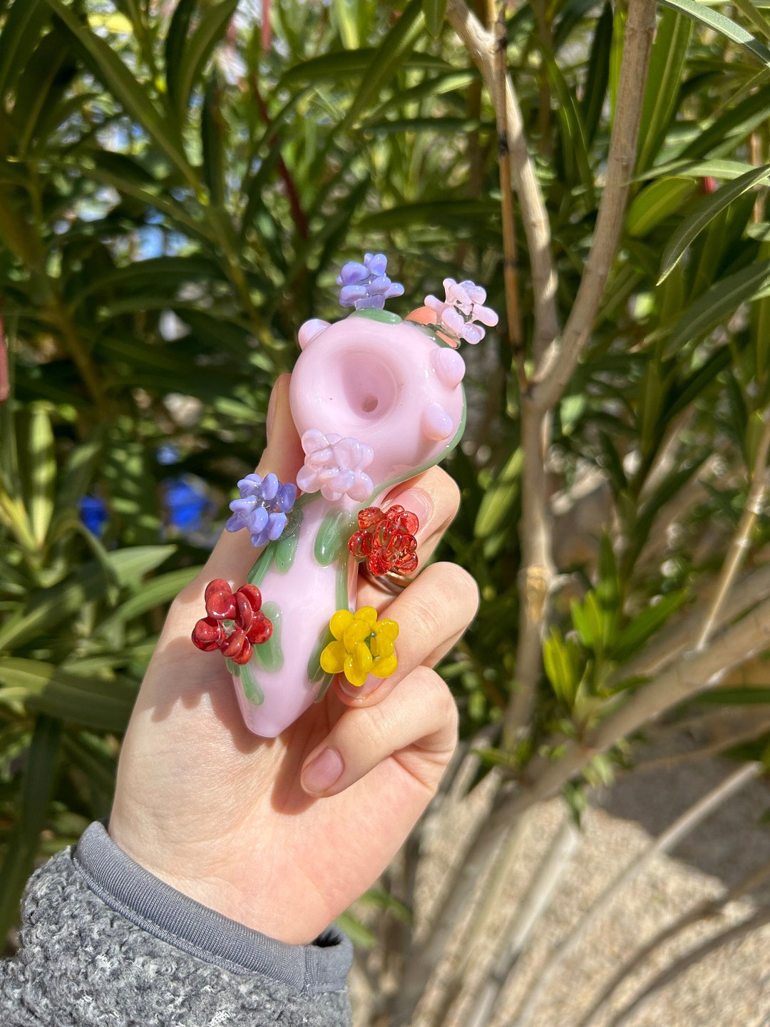 Flower Hand Pipe Girly Handmade Pipe Scorpio Pipe Girly - Etsy