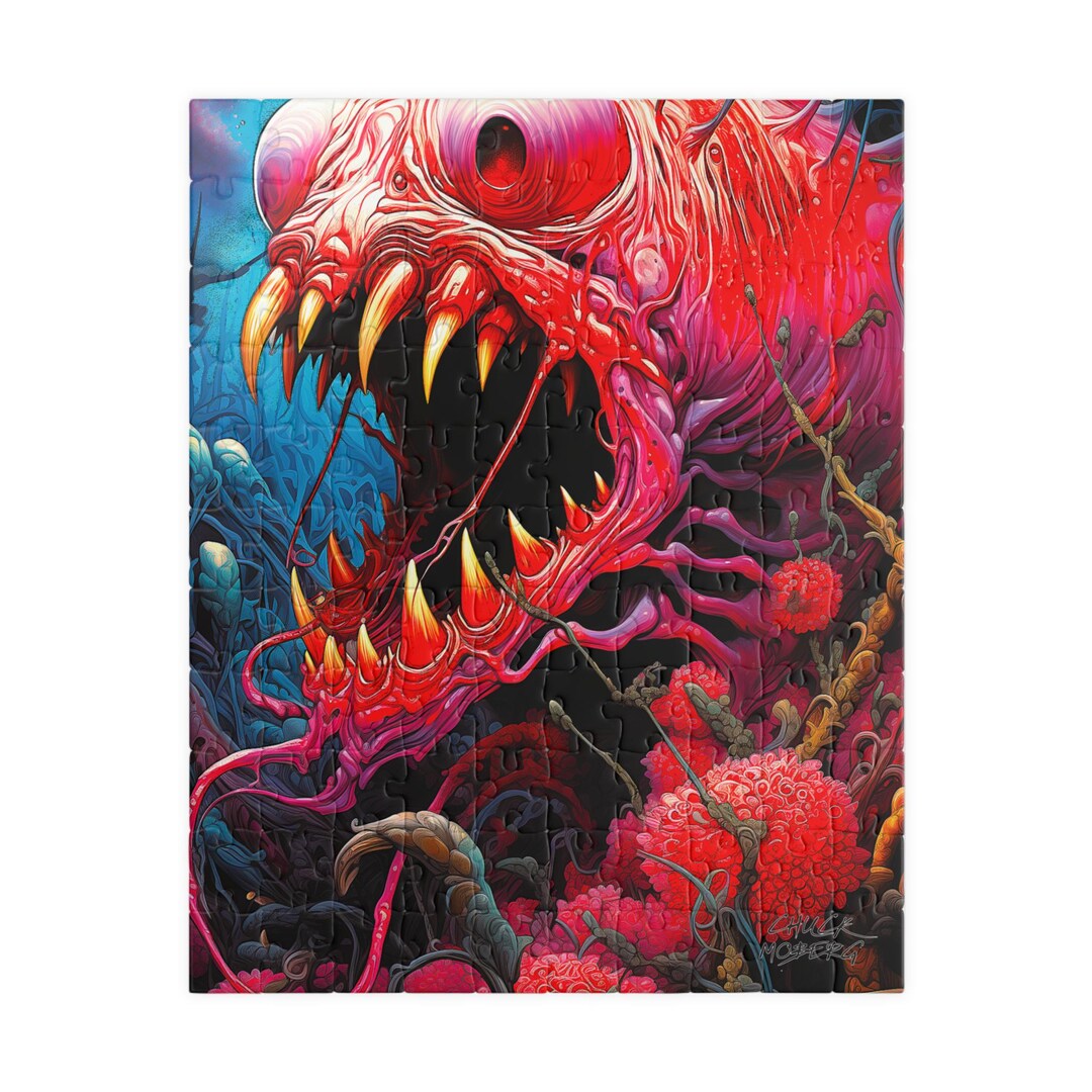 Red Sea Creature Jigsaw Puzzle: Horror Game Halloween Decor - Etsy