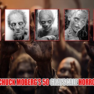 50 Zombie Portraits - Ultra-real Grayscale Coloring Pages ...