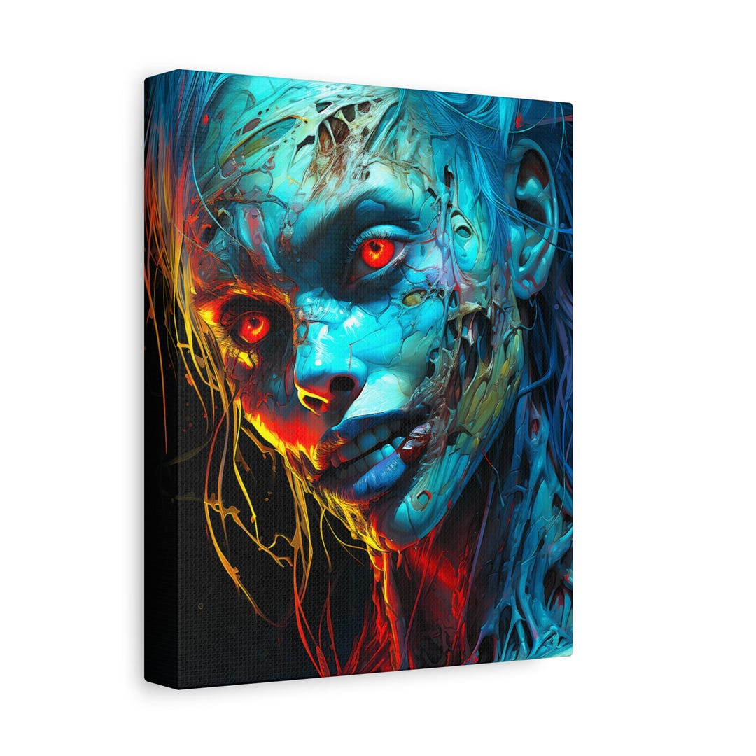 Zombie Woman Canvas, Horror Art Print, Halloween Gothic Decor - Etsy