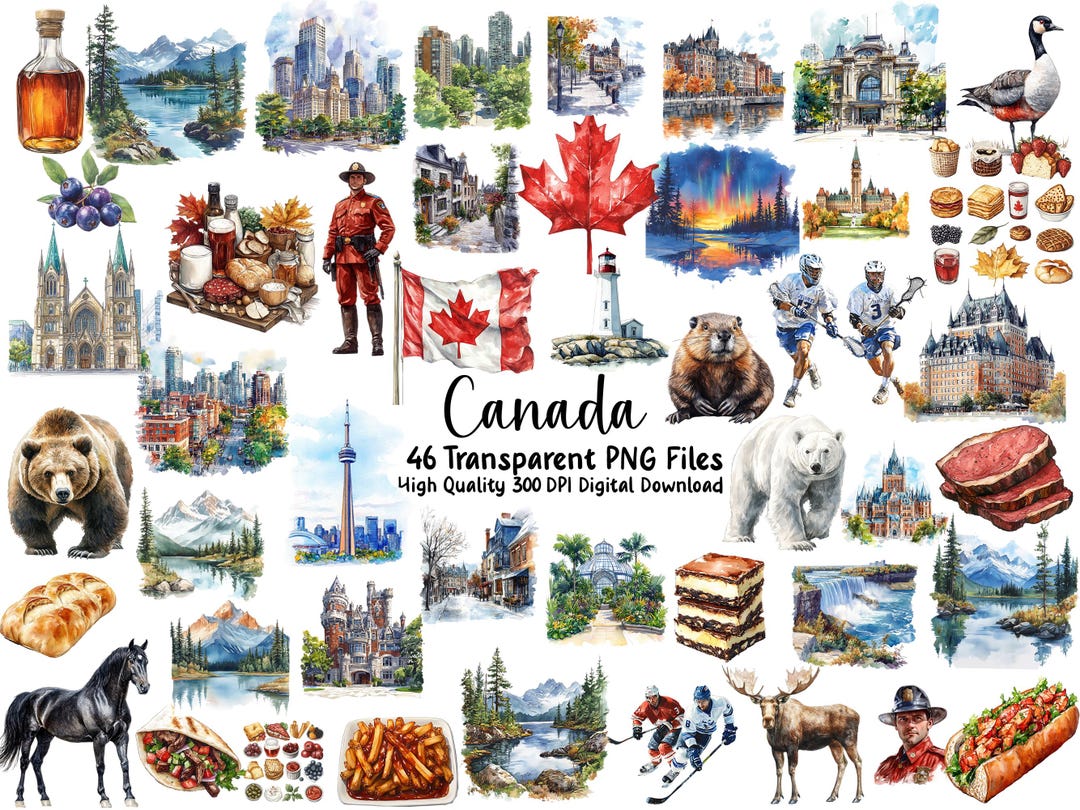 Canada Clipart, Travel Clipart, Canadian Culture, Food Clipart ...