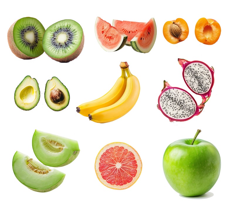 Fresh and Fun Fruit Clipart Bundle Bananas, Apples, Oranges, Watermelon ...