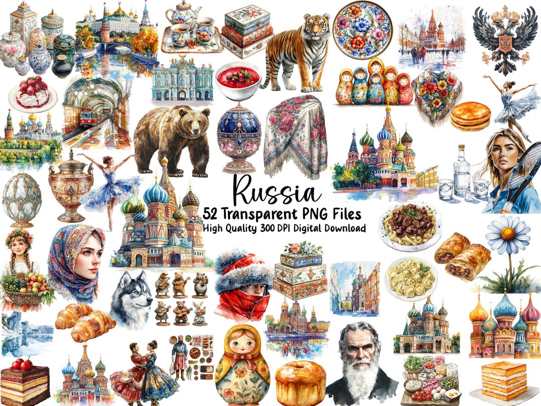 Russia Clipart, Russian Culture, Travel, Invitations, Junk Journals ...