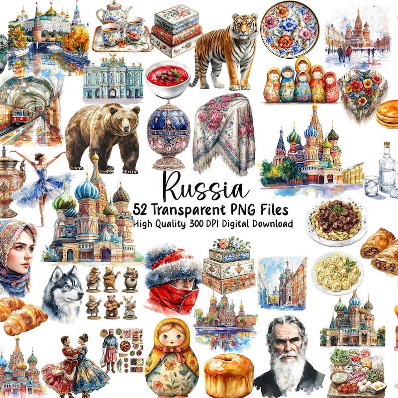Russian Clipart - Etsy