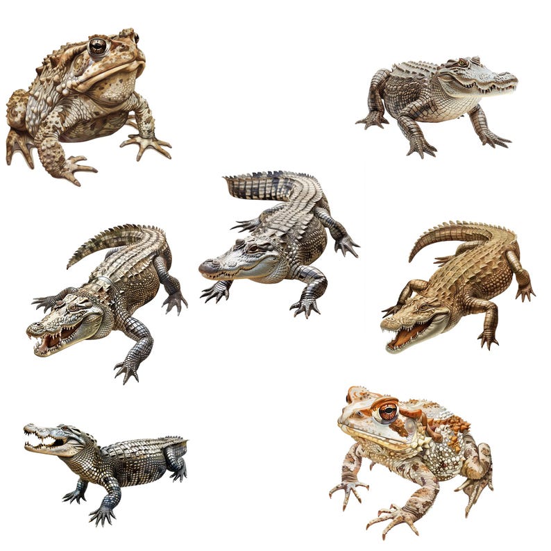Watercolor Reptile Clipart: Exotic Animal Illustrations (commercial Use ...