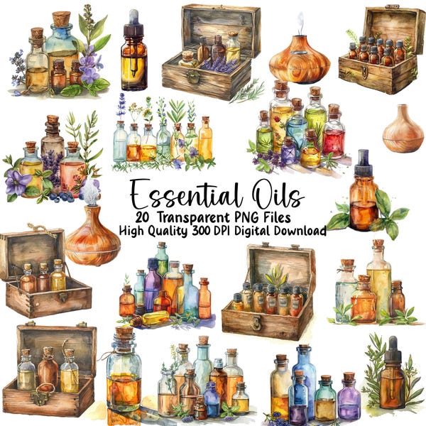 Essential Oil Clipart - Etsy