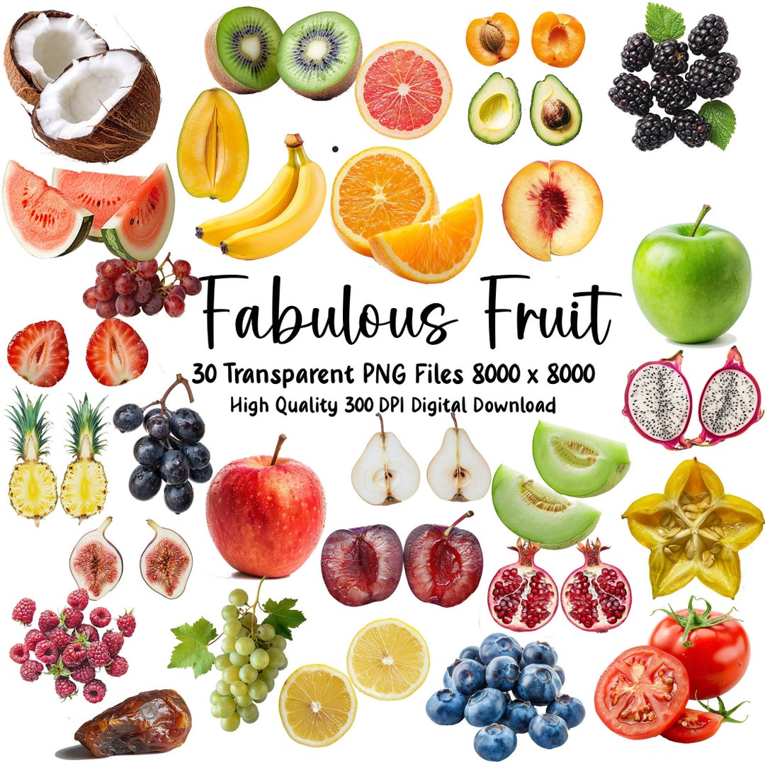 Fresh and Fun Fruit Clipart Bundle - Bananas, Apples, Oranges ...