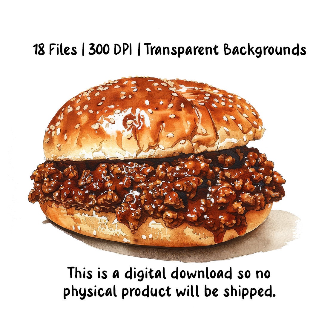 Watercolor Sandwiches PNG Bundle, Breakfast PNG Digital Download ...