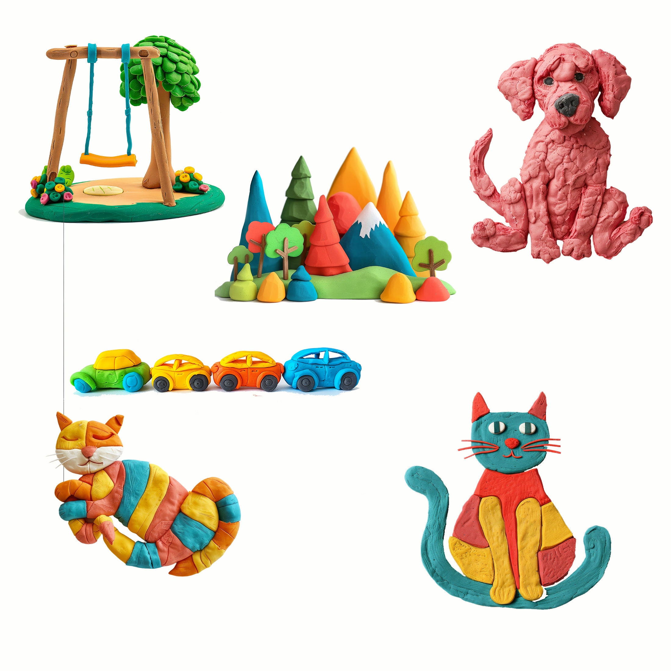 Whimsical Playdough Clipart, Adorable Playdough Bundle, PNG, Commercial ...