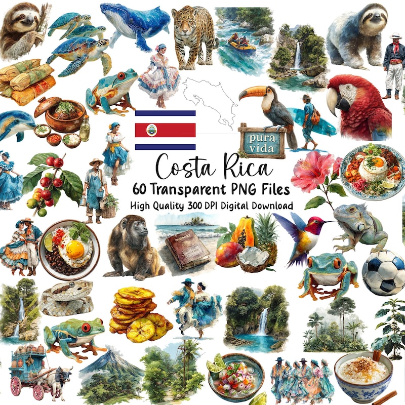 Costa Rica Png - Etsy