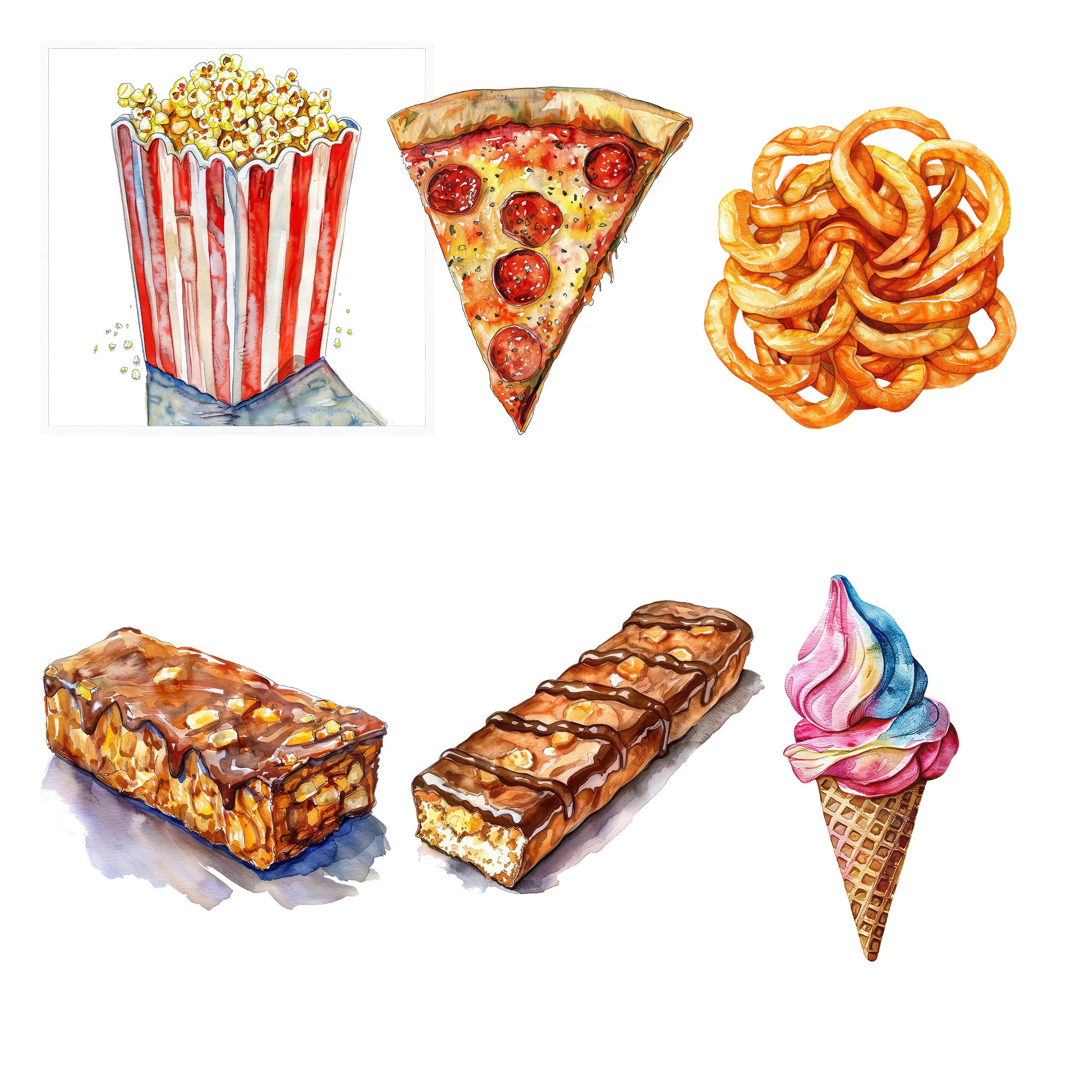 Carnival Food Clipart Bundle, Fair Treat Images, Invitation, Planners ...