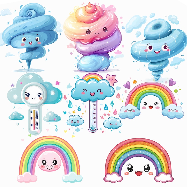 Kawaii Weather PNG Clipart, Transparent Background. Personal and ...