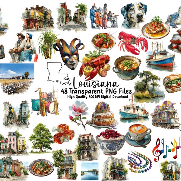 Louisiana Clipart - Etsy