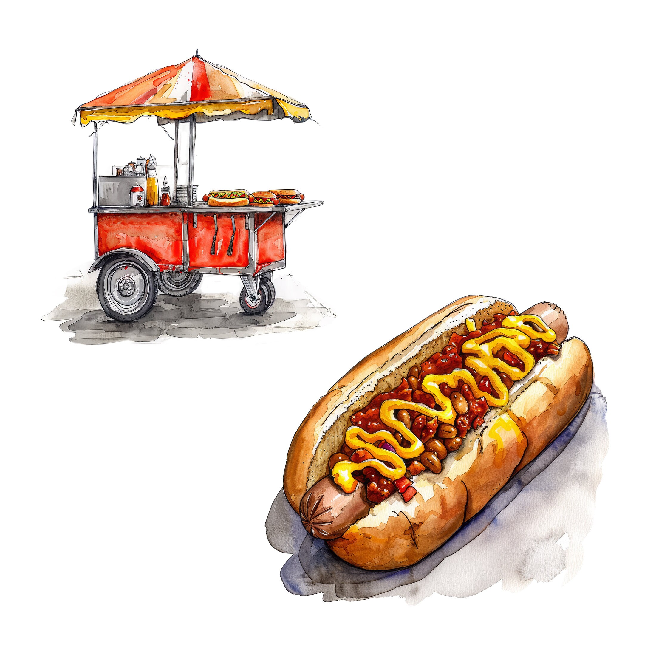 Hot Dog Clipart, Delicious Summer Food Clipart, BBQ Foods, PNG - Etsy