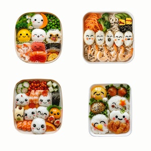 Kawaii Bento Boxes Clipart, Cute Asian Food Clipart, Japanese Clipart ...