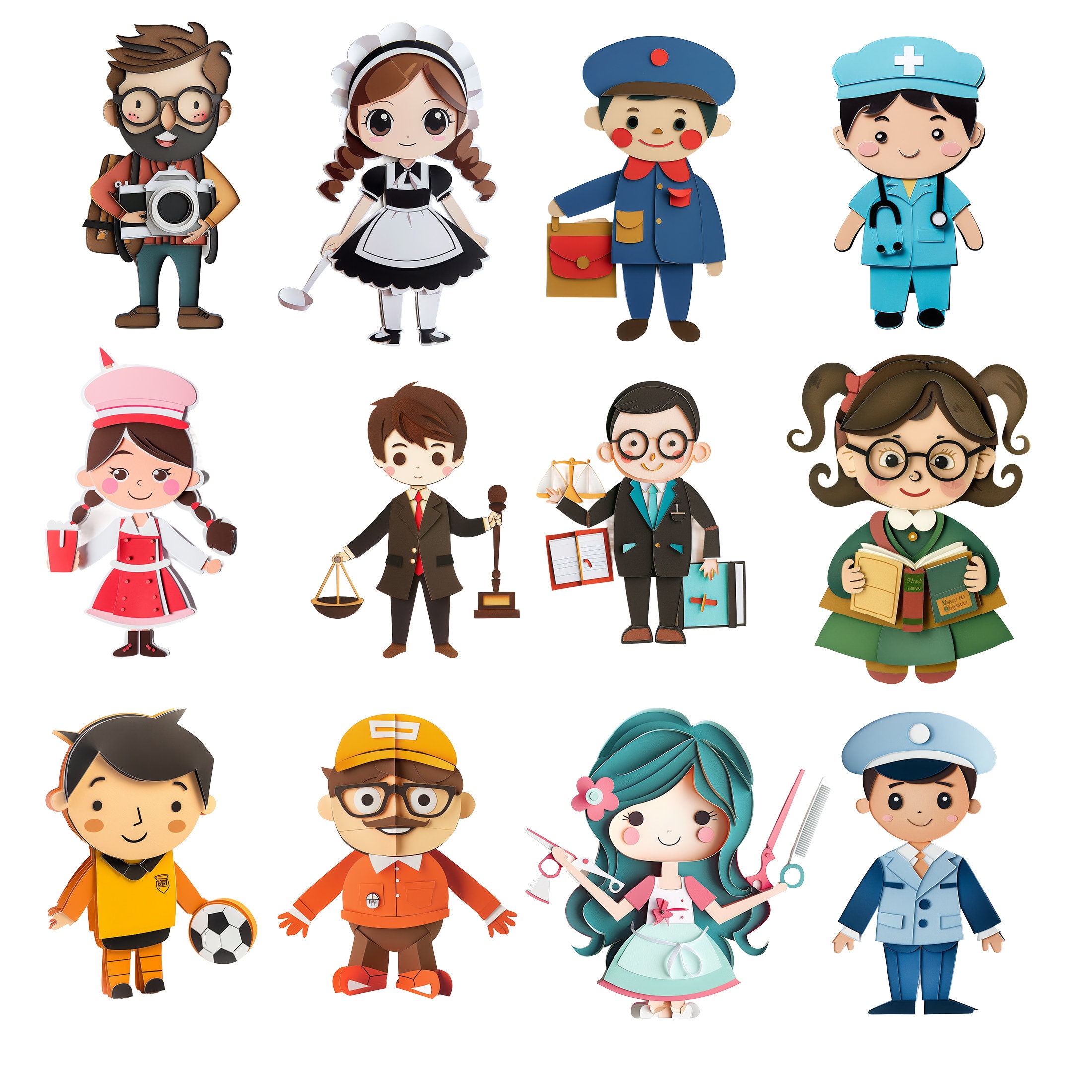 Professional Clipart Bundle: Occupations Icons, Teacher Essentials, Job ...