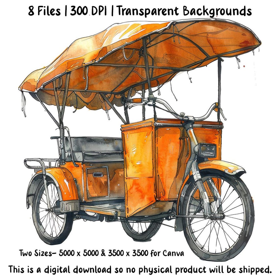 Pedicab Clipart, Rickshaw, Tricycle, Transportation, Journal ...
