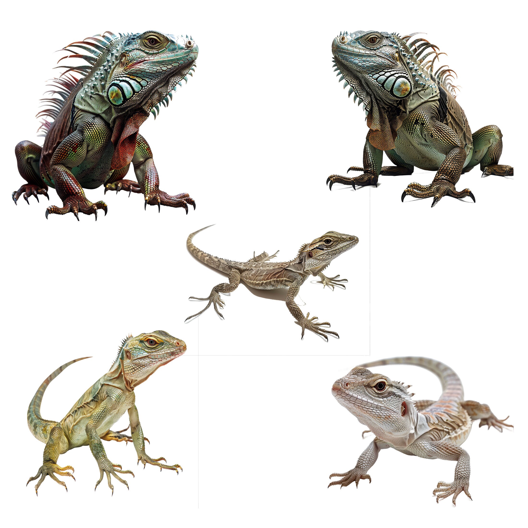 Reptiles Watercolor Clipart, Chameleon, Lizard, Snake, Turtle ...
