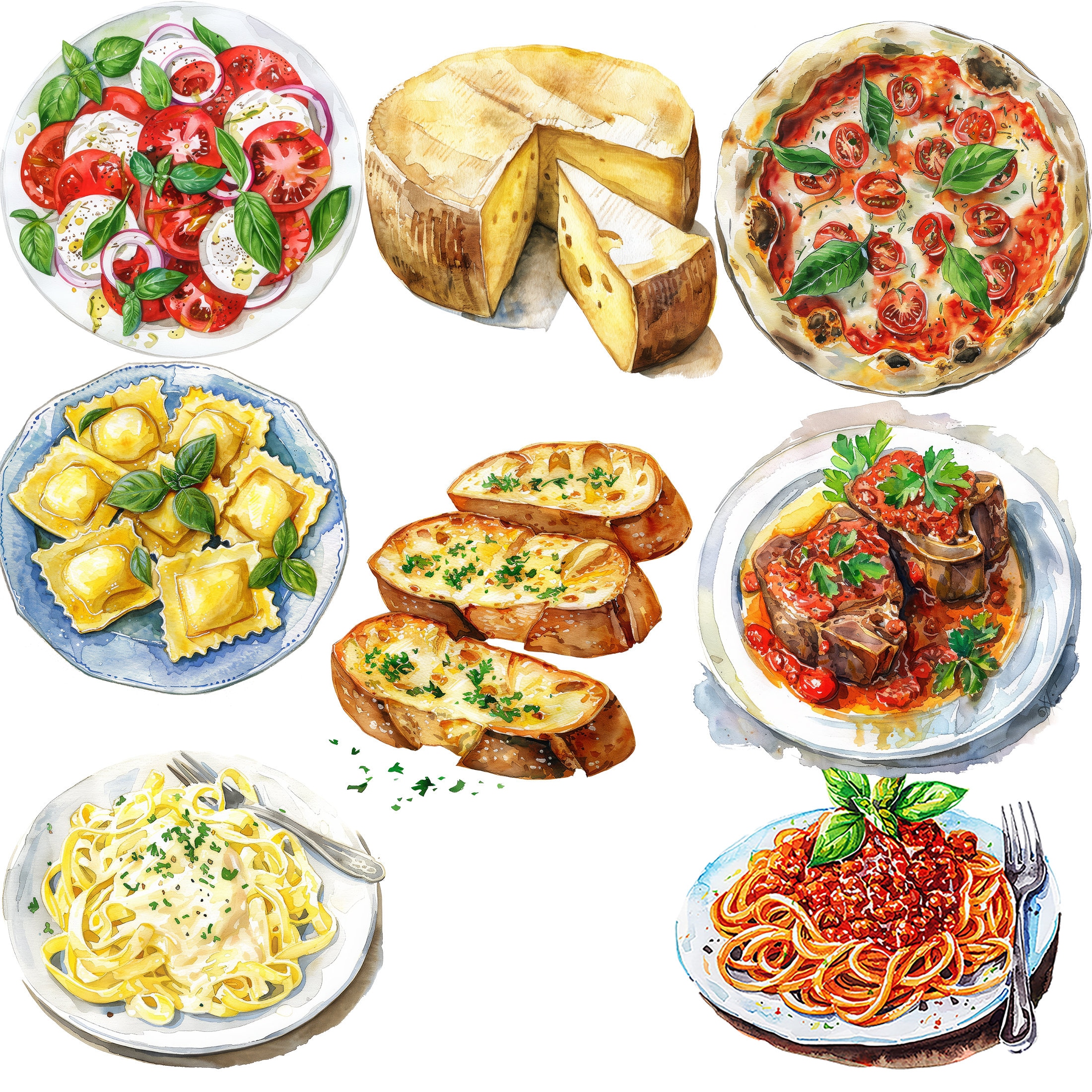 Charming Italian Cuisine Clipart - Pasta, Spaghetti, Ravioli for ...