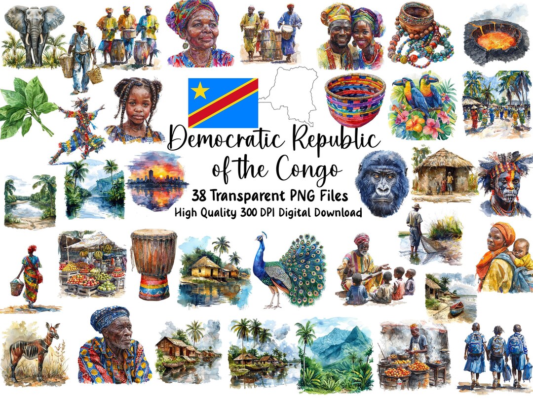 Democratic Republic of the Congo Clipart, Congo Africa PNG, DRC Culture ...