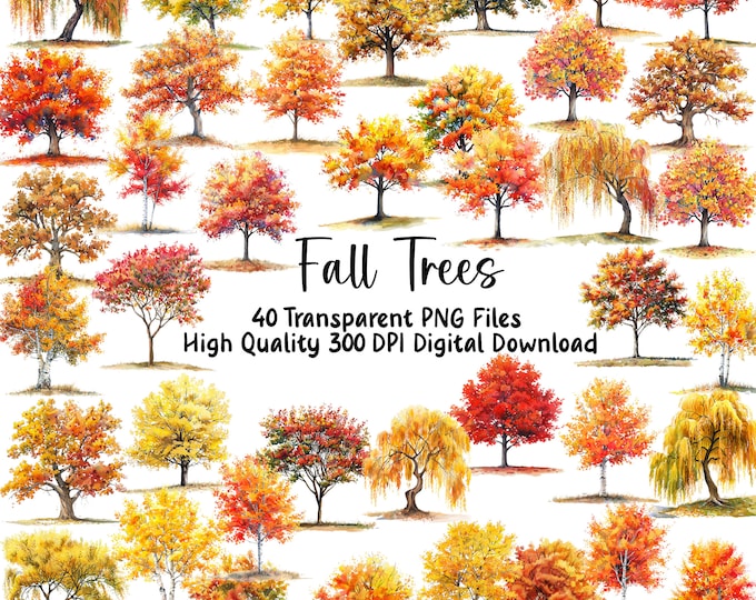 Clip Art Fall Tree, Autumn Tree Graphic, Tree With Orange Yellow Red ...