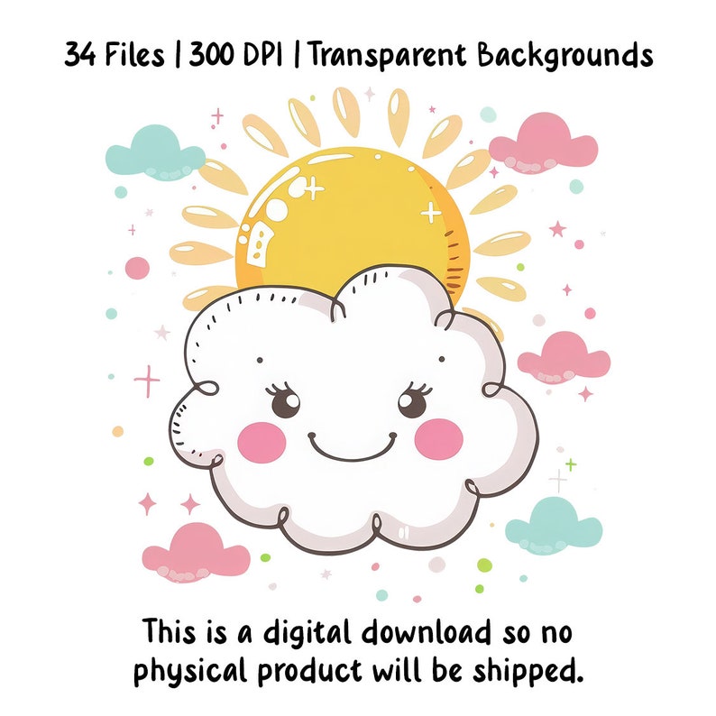 Kawaii Weather PNG Clipart, Transparent Background. Personal and ...