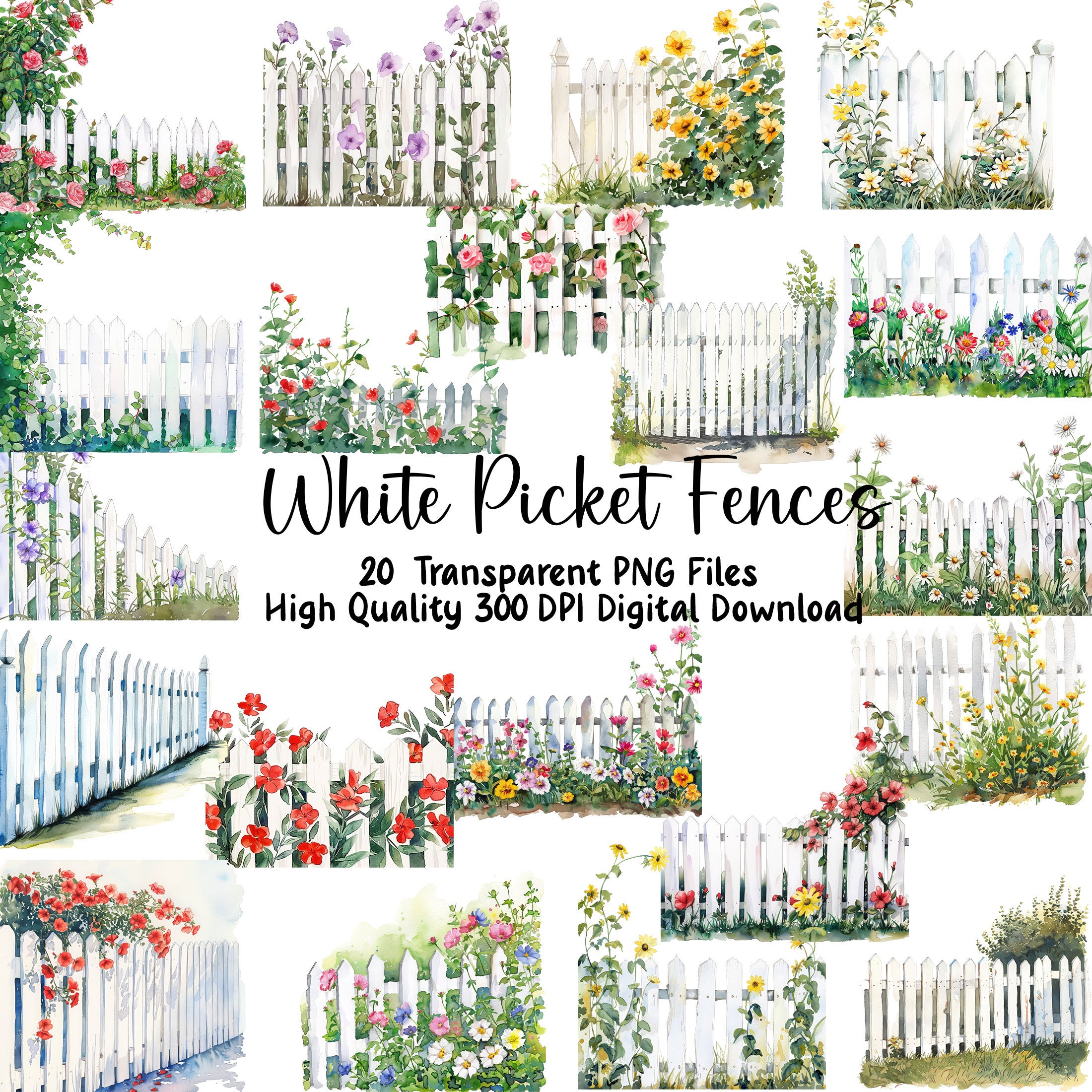 White Picket Fence Clipart With Flowers Amazon.com : Thealyn Metal