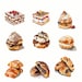 French Pastries Watercolor Clipart, Patisserie Clipart, Gourmet Pastry ...
