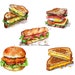 Watercolor Sandwiches PNG Bundle, Breakfast PNG Digital Download ...