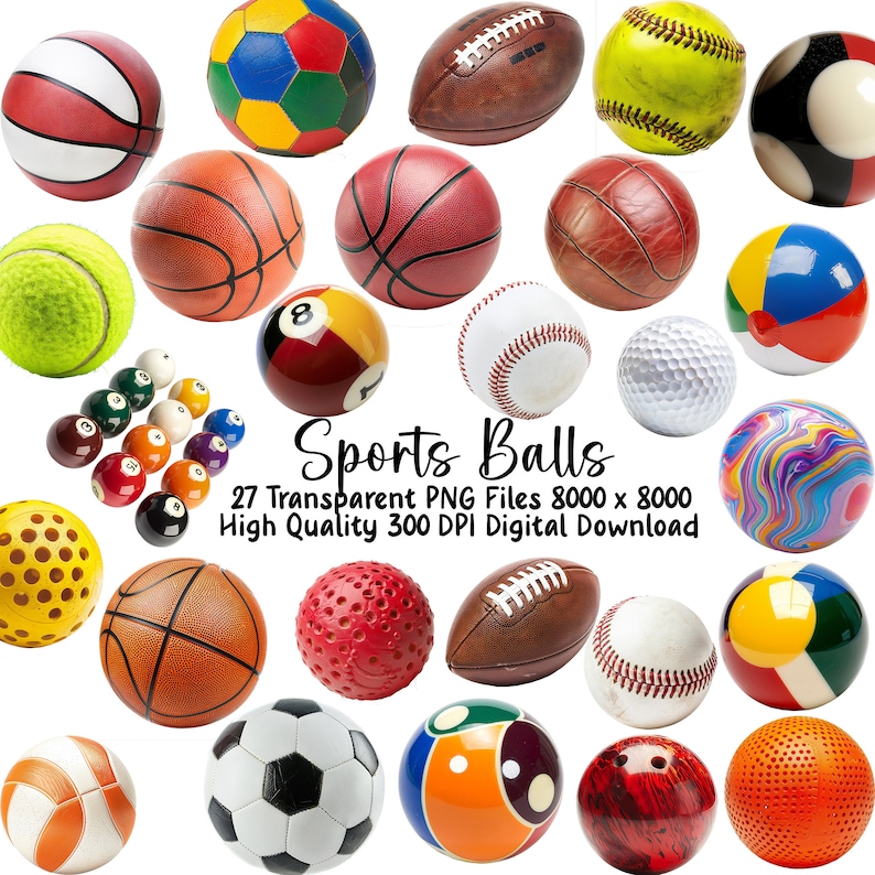 Sports Ball Clipart Collection: Commercial Use (instant Download) - Etsy