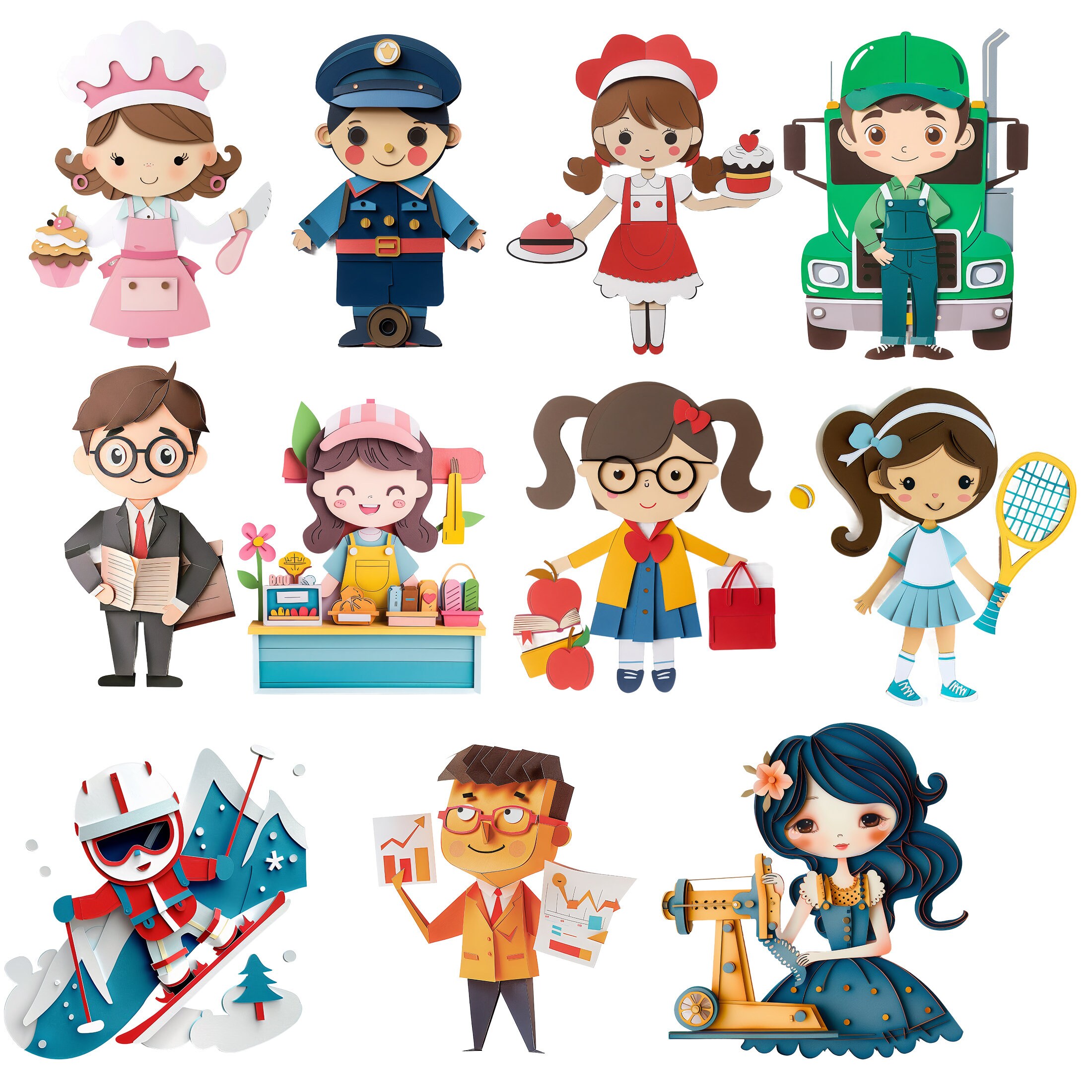 Professional Clipart Bundle: Occupations Icons, Teacher Essentials, Job ...