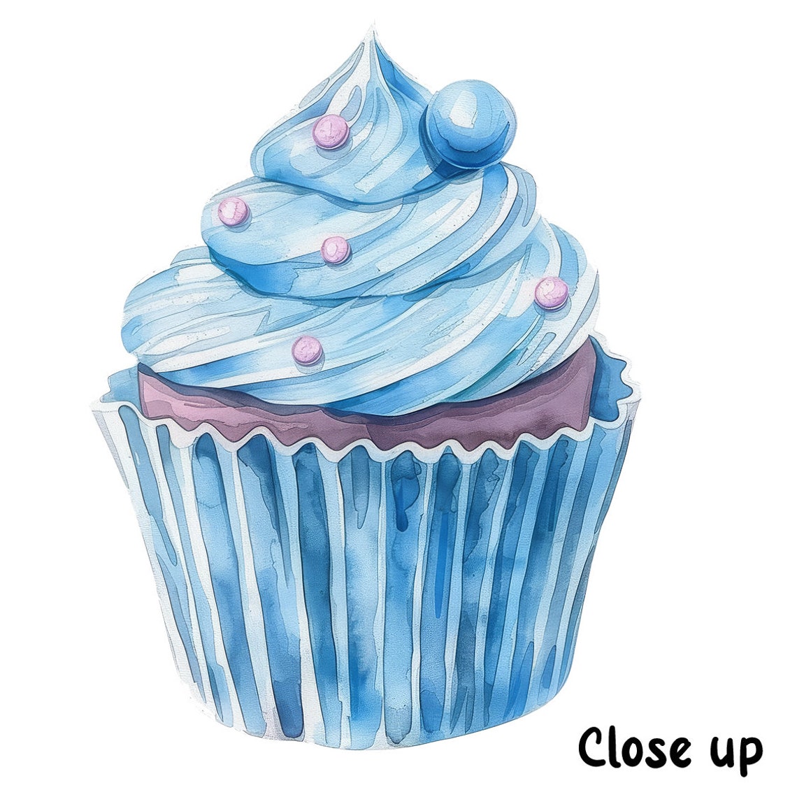 Watercolor Cupcake Clipart, Delicious Delights, PNG Files, Dessert ...