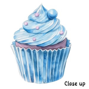 Watercolor Cupcake Clipart, Delicious Delights, PNG Files, Dessert ...